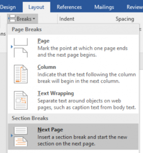 Sections, Section Breaks and Page Numbers | Formatting Guide for Academic Texts